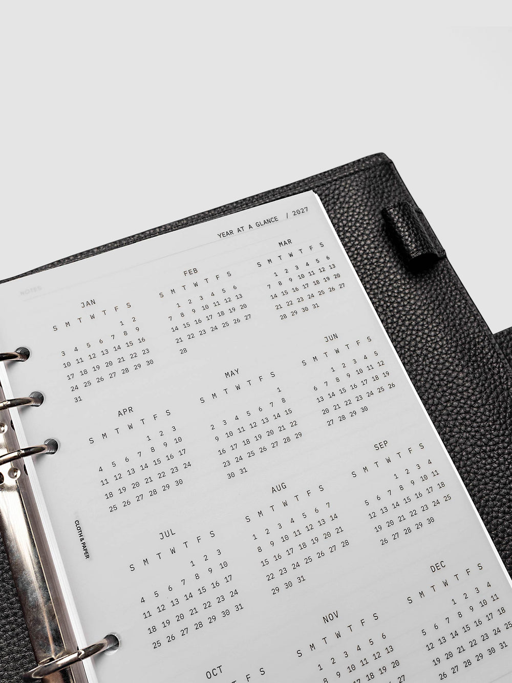 2027 Year at a Glance Vellum Planner Dashboard | Cloth & Paper