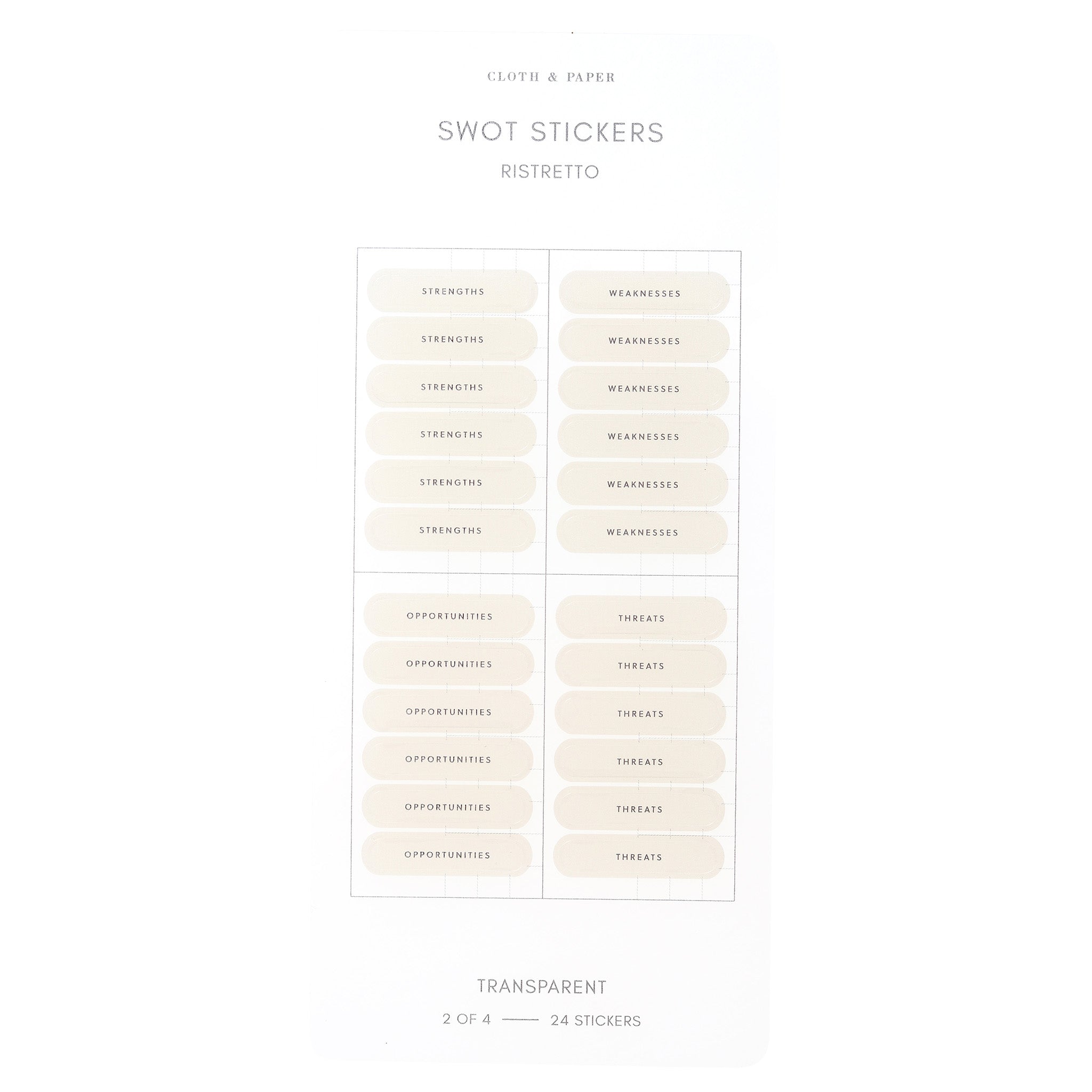 SWOT Analysis Sticker Set | Cloth & Paper – CLOTH & PAPER